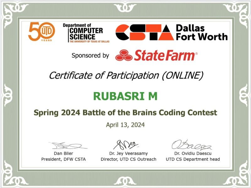 Rubasri M on LinkedIn: #coding #programming #contest #codingcontest # ... Rubasri M on LinkedIn: #coding #programming #contest #codingcontest # ...