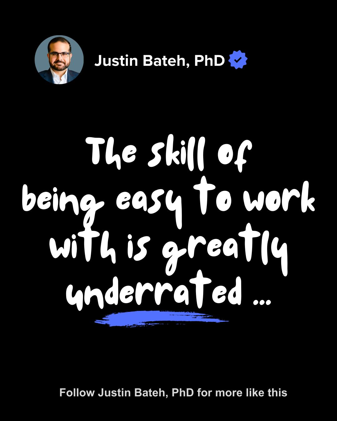 Justin Bateh, PhD on LinkedIn: Talent alone isn't enough. Try my new ... Justin Bateh, PhD on LinkedIn: Talent alone isn't enough. Try my new ...