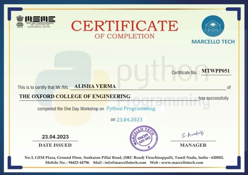 Alisha Verma on LinkedIn: #pythonprogramming #workshop #python # ... Alisha Verma on LinkedIn: #pythonprogramming #workshop #python # ...