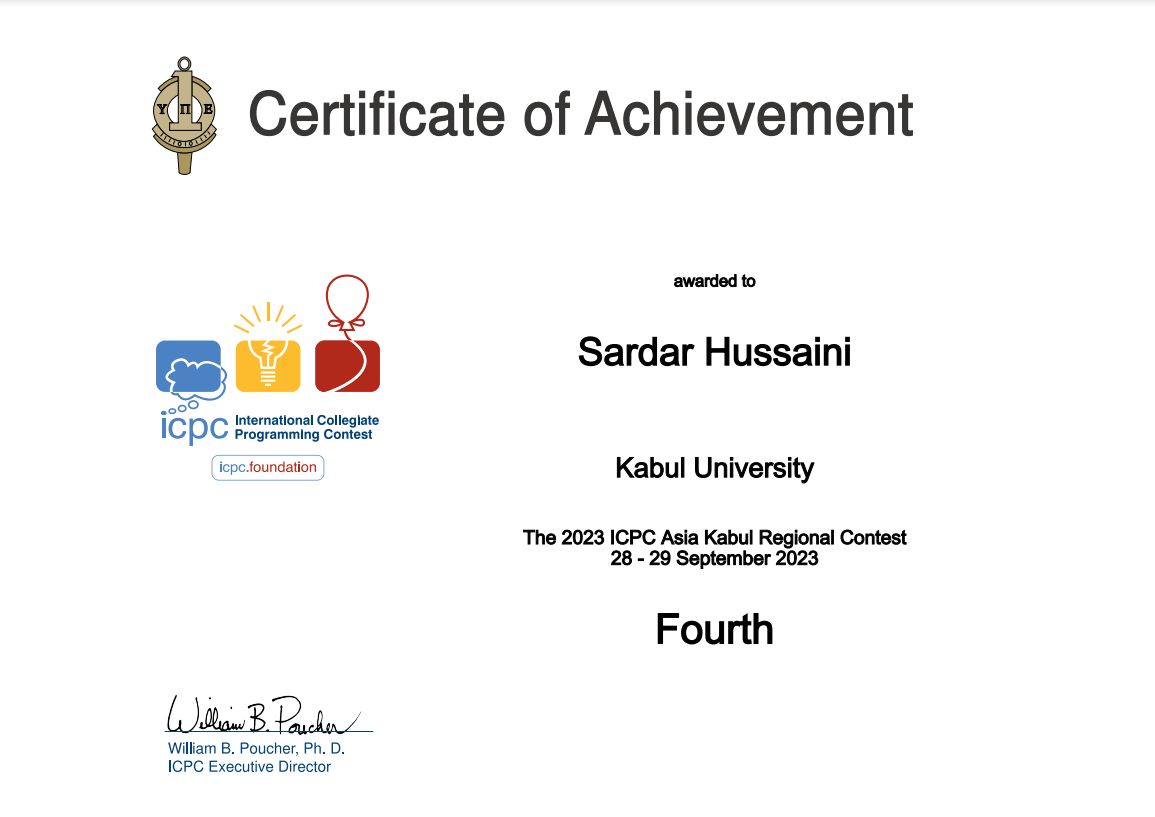 Sardar Hussaini on LinkedIn: #ku_coders #kabul_university #icpc # ... Sardar Hussaini on LinkedIn: #ku_coders #kabul_university #icpc # ...