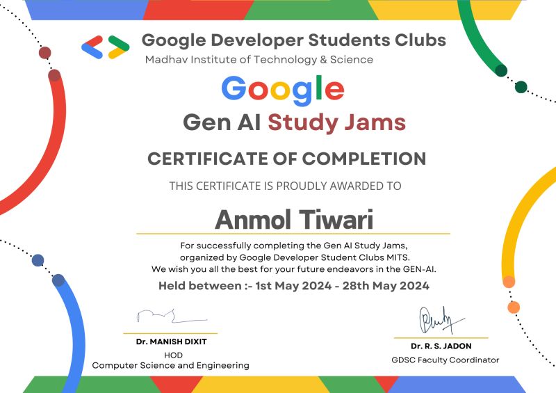 Anmol Tiwari on LinkedIn: #google #genai #studyjam Anmol Tiwari on LinkedIn: #google #genai #studyjam