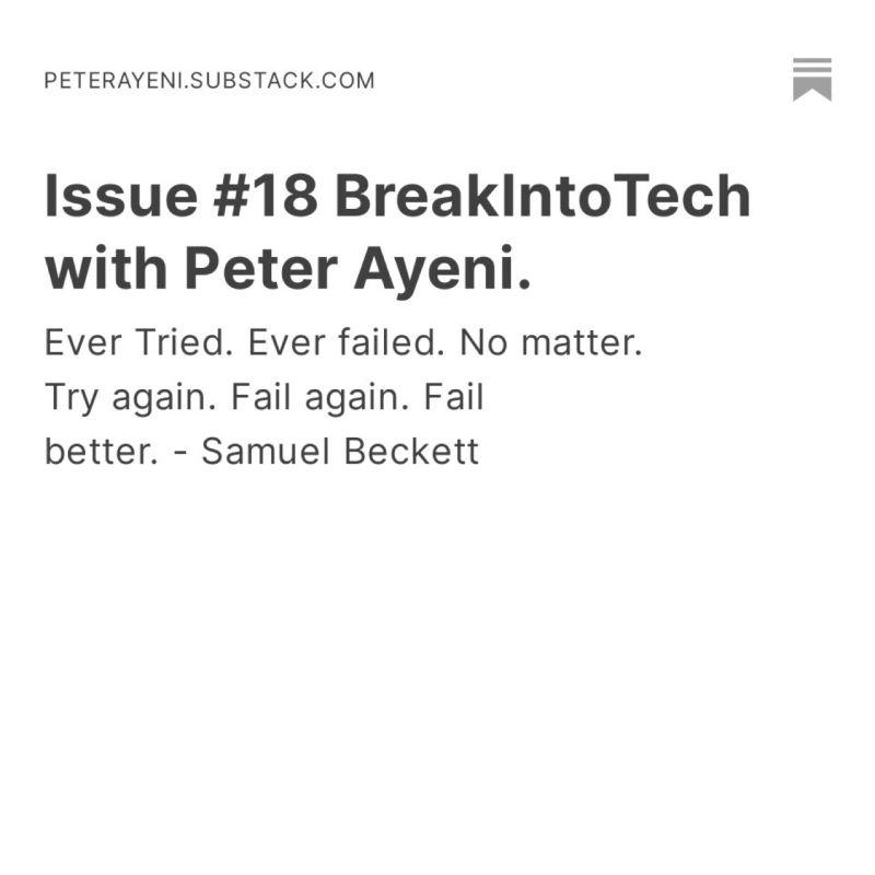 Peter Ayeni on LinkedIn: Issue #18 BreakIntoTech with Peter Ayeni ... Peter Ayeni on LinkedIn: Issue #18 BreakIntoTech with Peter Ayeni ...