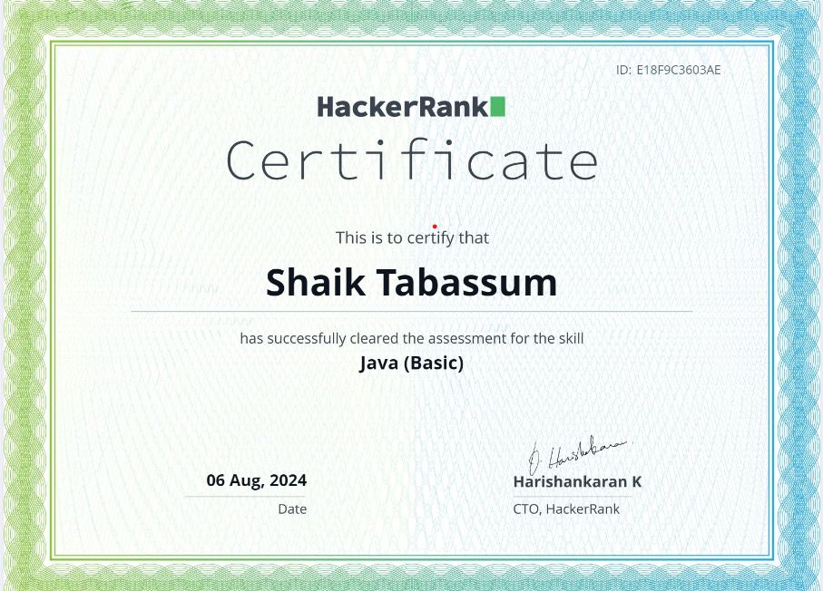 Tabassum Shaik on LinkedIn: #java #programming #certification # ... Tabassum Shaik on LinkedIn: #java #programming #certification # ...