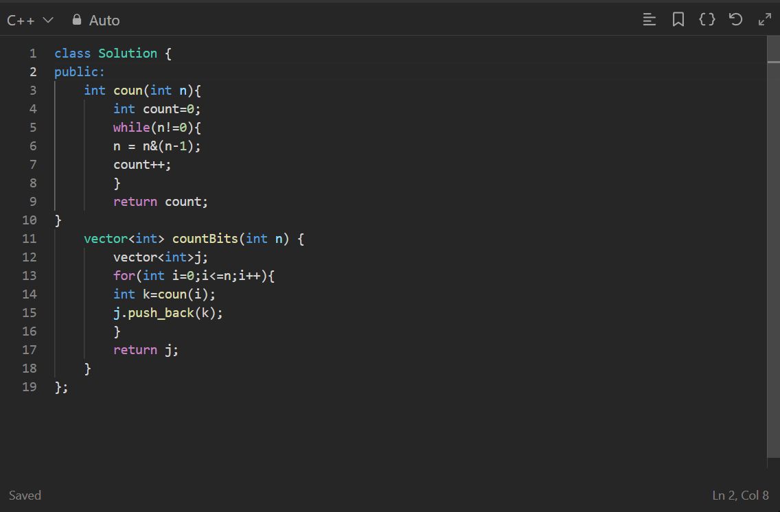 Ayush Kaushik on LinkedIn: Day 23 LeetCode C++ 338. Counting Bits ... Ayush Kaushik on LinkedIn: Day 23 LeetCode C++ 338. Counting Bits ...