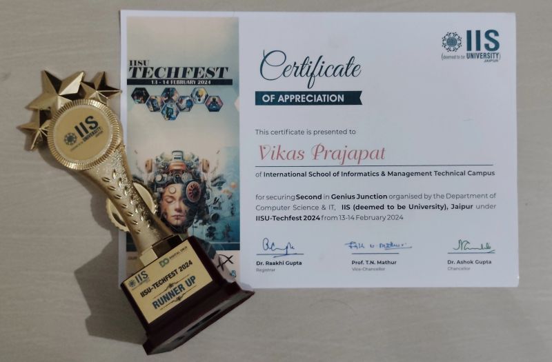 vikas prajapat on LinkedIn: IISU - TECHFEST 2024 FIRST RUNNER UP vikas prajapat on LinkedIn: IISU - TECHFEST 2024 FIRST RUNNER UP