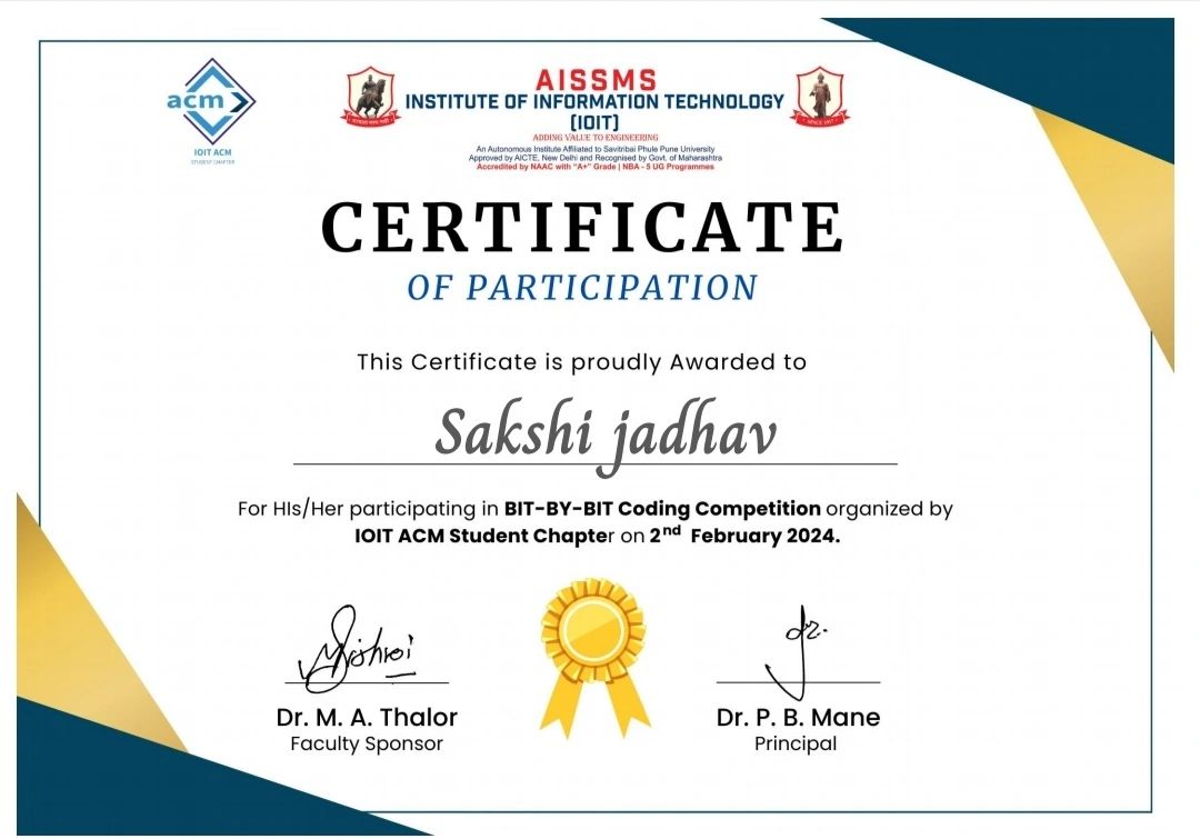 Sakshi Jadhav on LinkedIn: #coding #programming #achievement Sakshi Jadhav on LinkedIn: #coding #programming #achievement