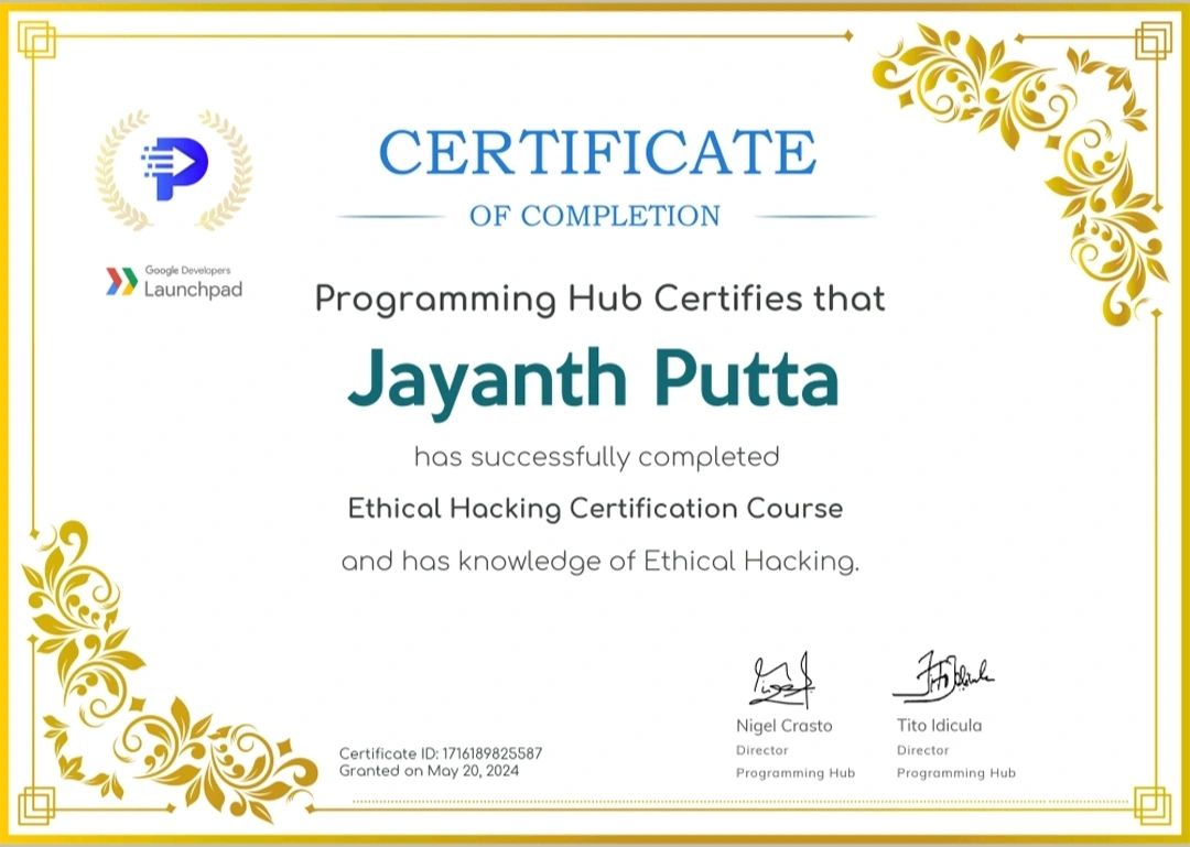 Jayanth Putta on LinkedIn: i have successfully completed the course in ... Jayanth Putta on LinkedIn: i have successfully completed the course in ...