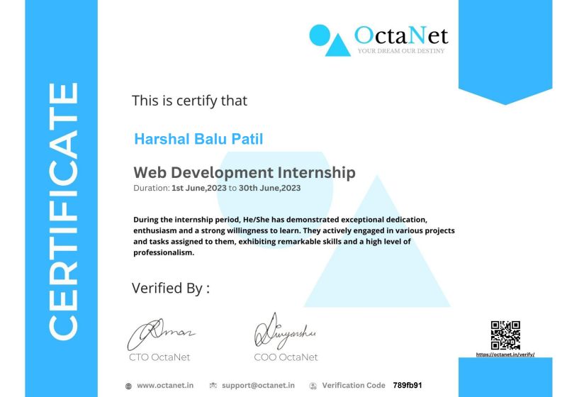 Harsh Patil on LinkedIn: #webdevelopment #internshipexperience #octanet ... Harsh Patil on LinkedIn: #webdevelopment #internshipexperience #octanet ...