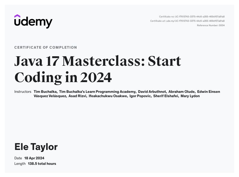 Ele Taylor on LinkedIn: #java17 #java #training Ele Taylor on LinkedIn: #java17 #java #training