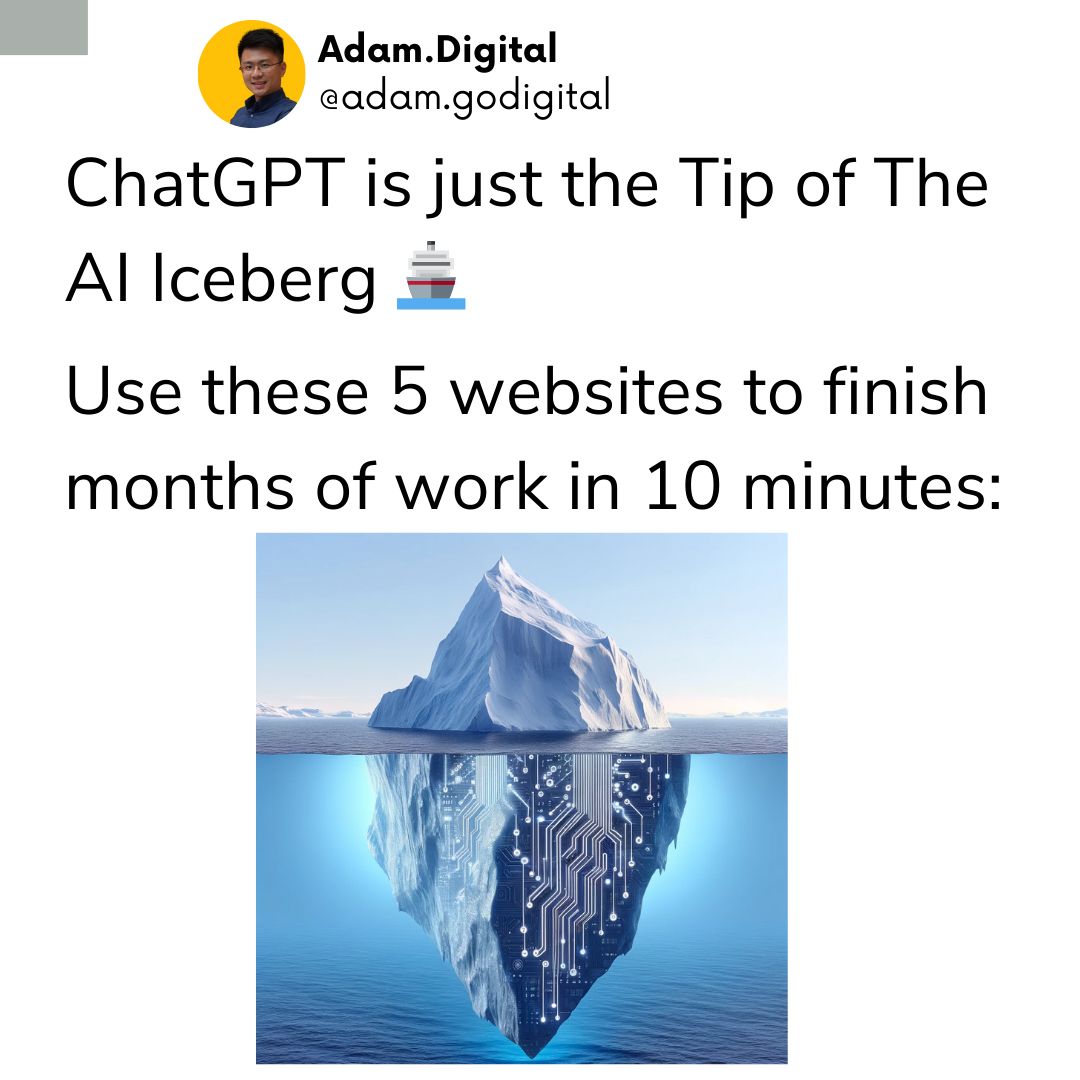Adam. Digital on LinkedIn: ChatGPT is just the Tip of The AI Iceberg 🚢 ... Adam. Digital on LinkedIn: ChatGPT is just the Tip of The AI Iceberg 🚢 ...