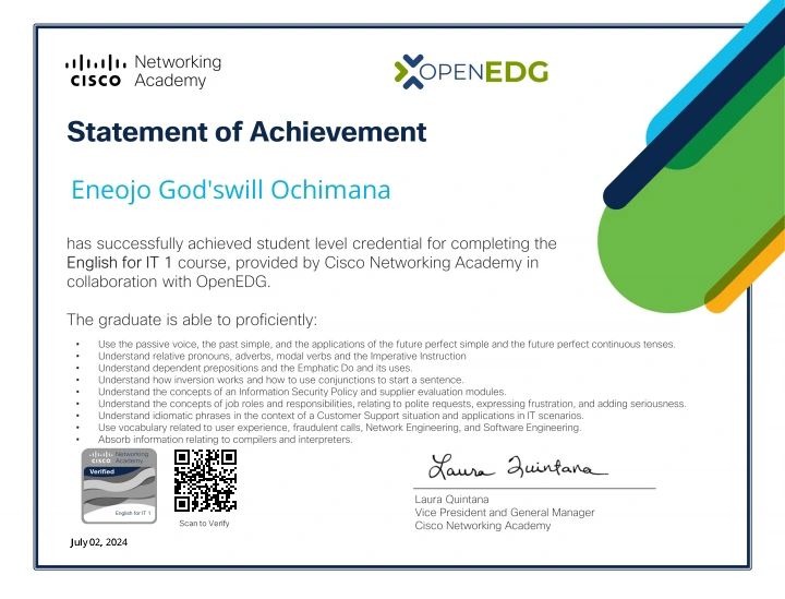 Eneojo Ochimana on LinkedIn: #my3mtt #3mttlearningjournal #3mtt Eneojo Ochimana on LinkedIn: #my3mtt #3mttlearningjournal #3mtt