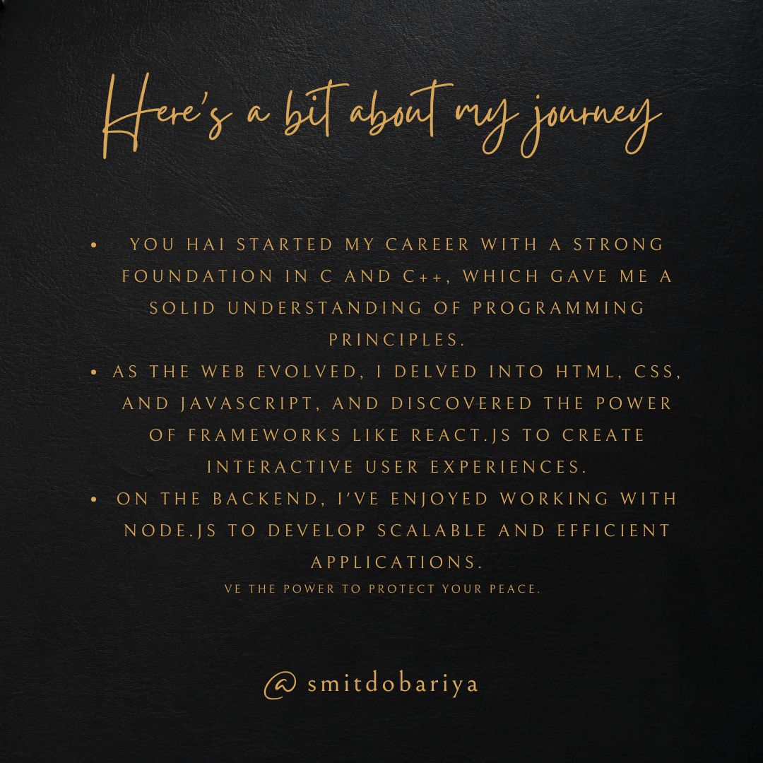 Smit Dobariya on LinkedIn: #introduction #fullstackdeveloper # ... Smit Dobariya on LinkedIn: #introduction #fullstackdeveloper # ...