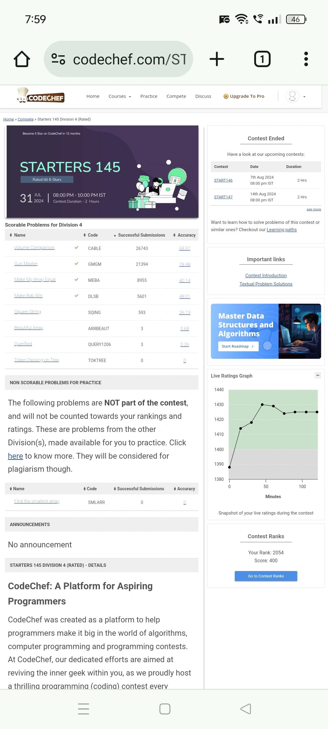 Aditya Gupta on LinkedIn: Yesterday at codechef starters 145 and I ... Aditya Gupta on LinkedIn: Yesterday at codechef starters 145 and I ...