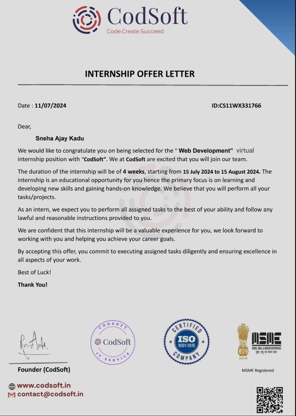 Sneha Kadu on LinkedIn: #codsoft #internship Sneha Kadu on LinkedIn: #codsoft #internship