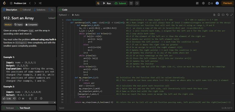 Cristofer Franco Vilchis on LinkedIn: Leetcode Day 16: #912. Sort an ... Cristofer Franco Vilchis on LinkedIn: Leetcode Day 16: #912. Sort an ...