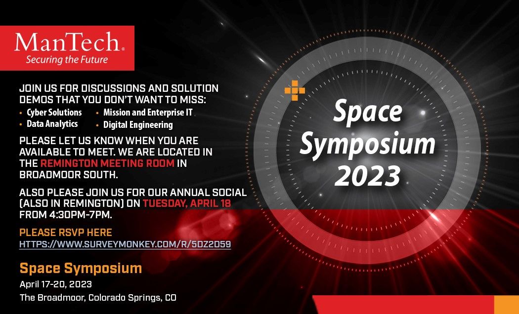 ManTech on LinkedIn: #meetmantech #cyber #digital #spacesymposium2023 ManTech on LinkedIn: #meetmantech #cyber #digital #spacesymposium2023