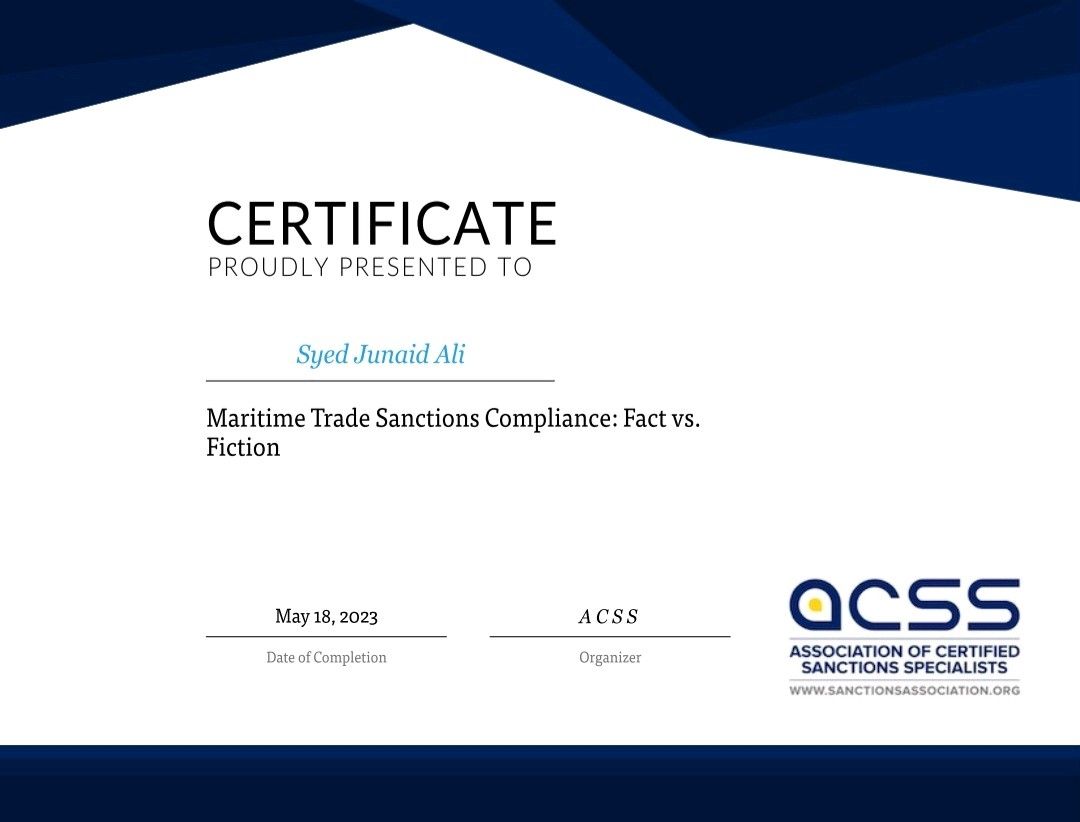 Syed Junaid Ali on LinkedIn: #experience #training #sanctions #trade # ... Syed Junaid Ali on LinkedIn: #experience #training #sanctions #trade # ...