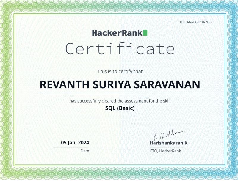 REVANTH SURIYA SARAVANAN on LinkedIn: #sql #qub #connections # ... REVANTH SURIYA SARAVANAN on LinkedIn: #sql #qub #connections # ...