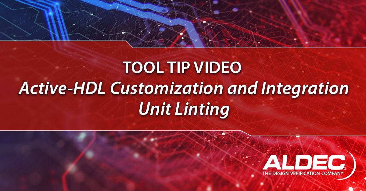 How to use linting for design rule checks | Aldec posted on the topic ... How to use linting for design rule checks | Aldec posted on the topic ...