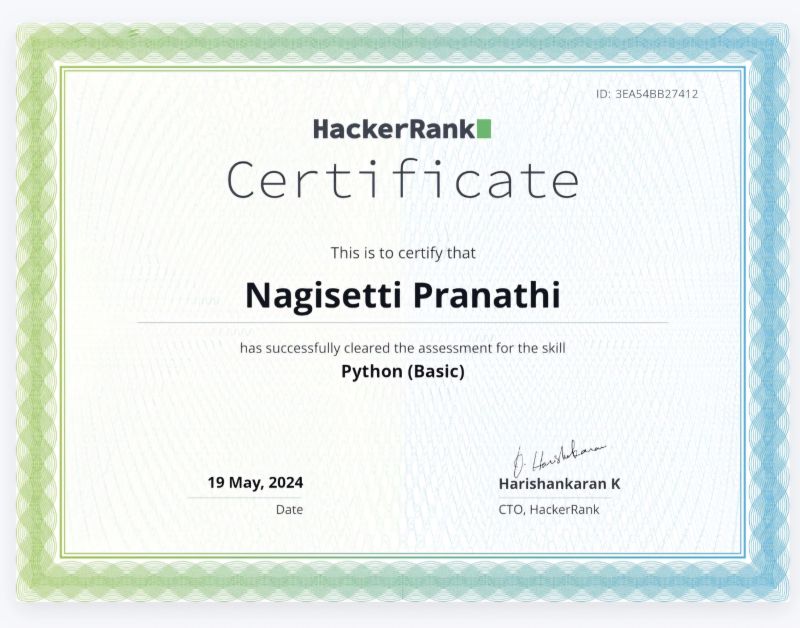 Nagisetti Pranathi on LinkedIn: #python #hackerrank #coding Nagisetti Pranathi on LinkedIn: #python #hackerrank #coding