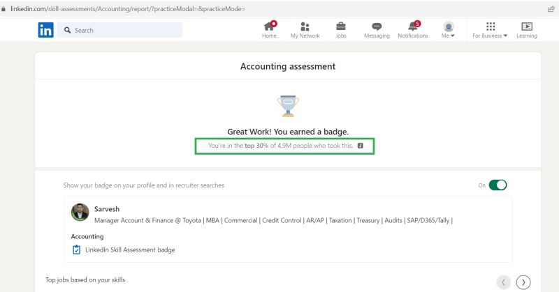 Sarvesh Kumar on LinkedIn: Accounting Assessment Test Result!! Sarvesh Kumar on LinkedIn: Accounting Assessment Test Result!!