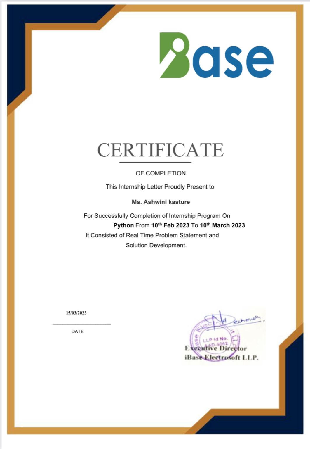 Ashwini Kasture on LinkedIn: #.python internship Ashwini Kasture on LinkedIn: #.python internship