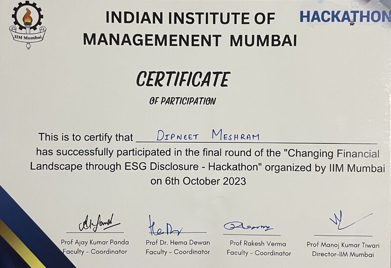 Dipneet Meshram on LinkedIn: #iimmumbai #businesshackathon # ... Dipneet Meshram on LinkedIn: #iimmumbai #businesshackathon # ...