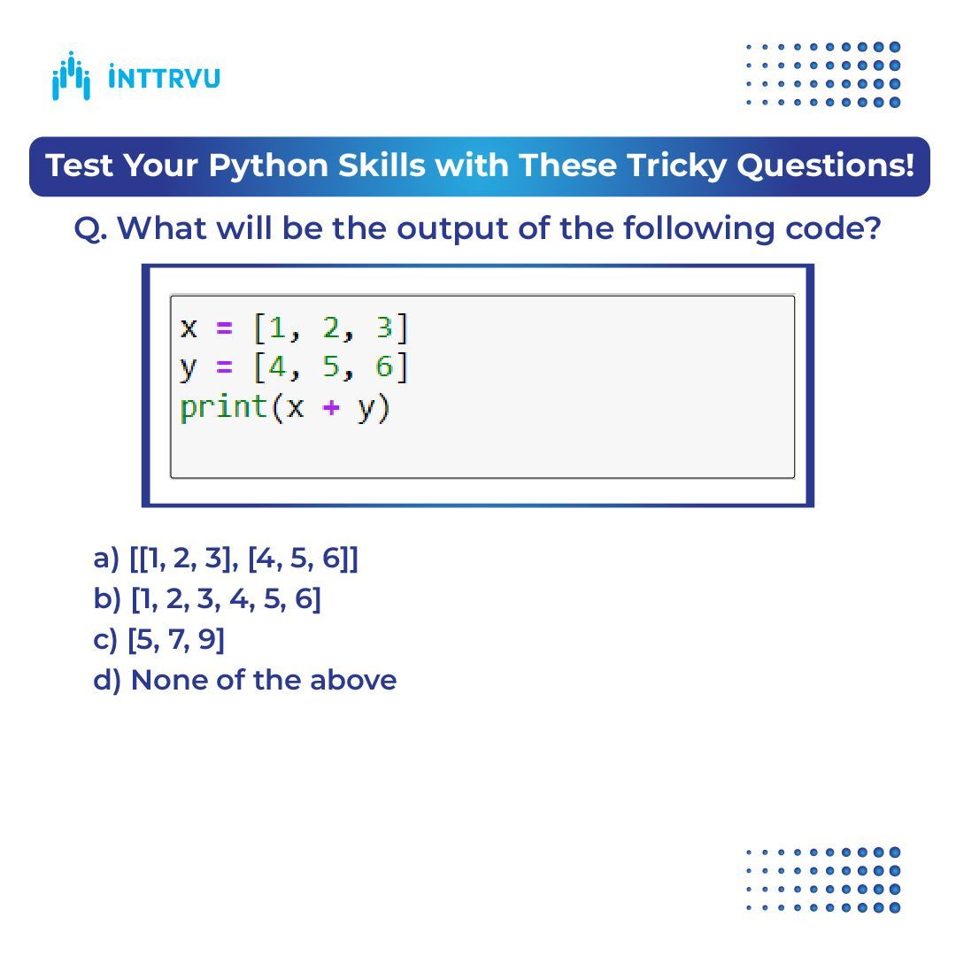 INTTRVU.ai on LinkedIn: #python #pythonprogramming #pythonchallenge # ... INTTRVU.ai on LinkedIn: #python #pythonprogramming #pythonchallenge # ...