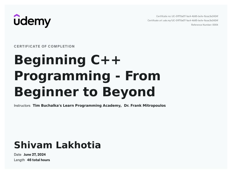 Shivam Lakhotia on LinkedIn: Hi people, This certificate above verifies ... Shivam Lakhotia on LinkedIn: Hi people, This certificate above verifies ...