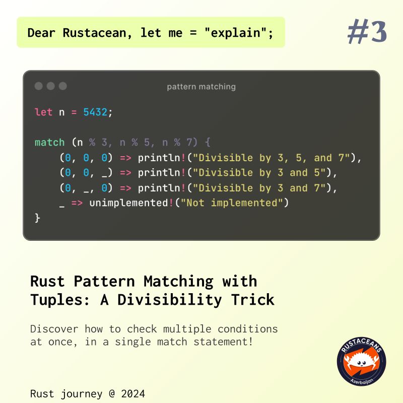 Rustacean on LinkedIn: #rustlang #programming #patternmatching #tuples ... Rustacean on LinkedIn: #rustlang #programming #patternmatching #tuples ...