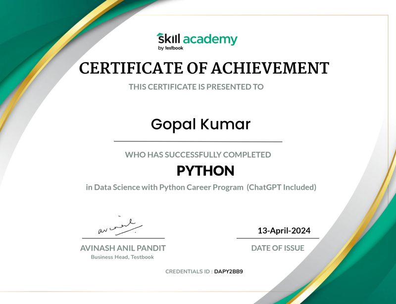 Gopal Kumar on LinkedIn: #testbook #python #programming #datascientist ... Gopal Kumar on LinkedIn: #testbook #python #programming #datascientist ...
