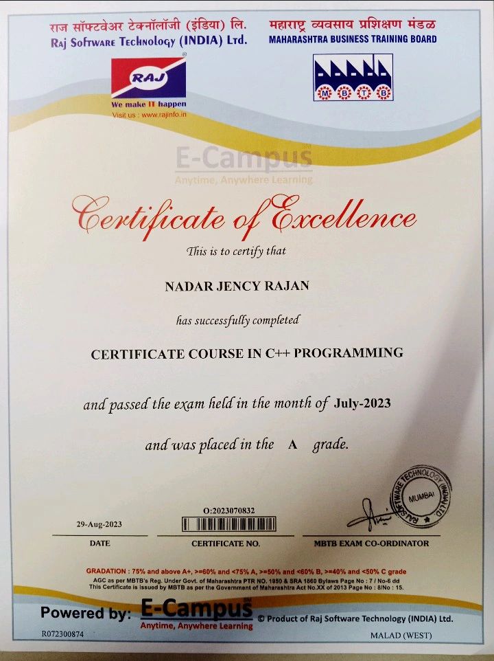 Jency Nadar on LinkedIn: #cplusplus #certification #skillsdevelopment # ... Jency Nadar on LinkedIn: #cplusplus #certification #skillsdevelopment # ...