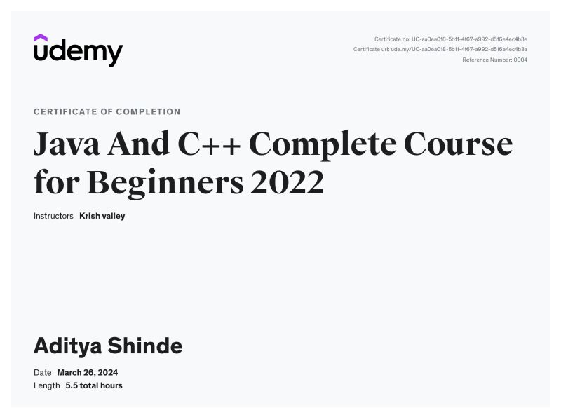 Aditya Shinde on LinkedIn: #achievementunlocked #java #cplusplus # ... Aditya Shinde on LinkedIn: #achievementunlocked #java #cplusplus # ...