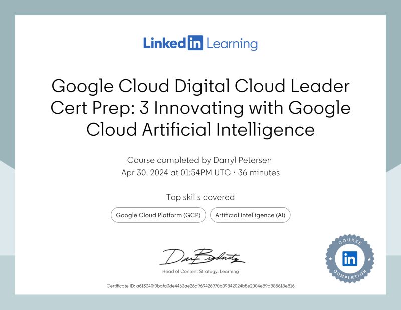 Darryl Petersen on LinkedIn: Certificate of Completion Darryl Petersen on LinkedIn: Certificate of Completion