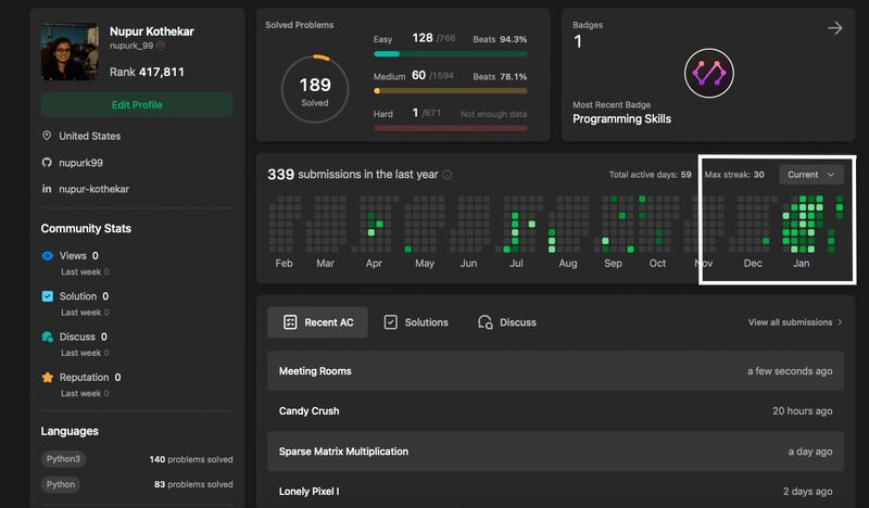 Nupur Kothekar on LinkedIn: #leetcode #codingjourney #consistency # ... Nupur Kothekar on LinkedIn: #leetcode #codingjourney #consistency # ...