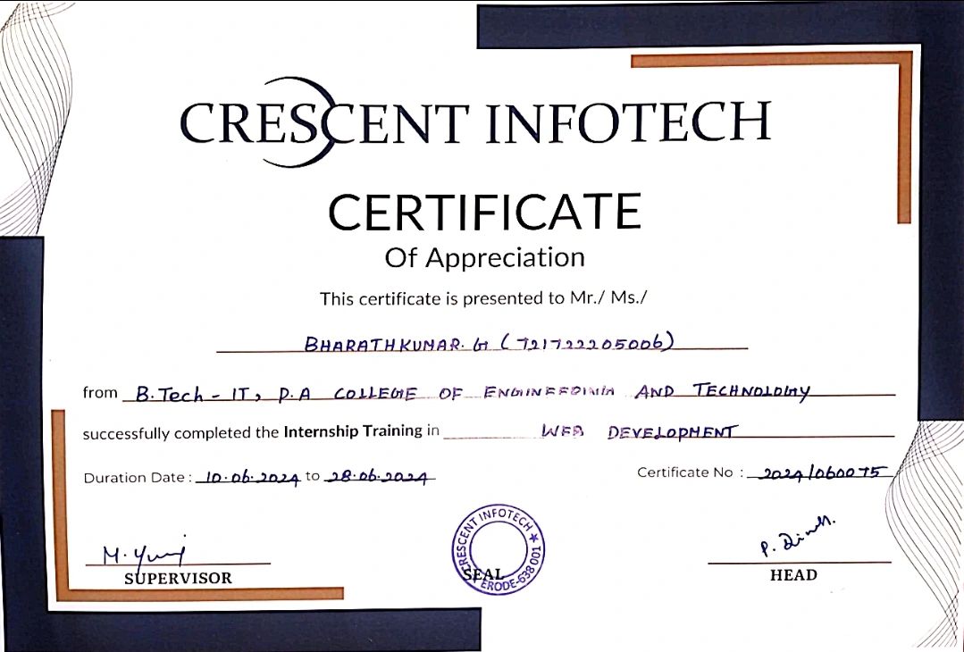 Bharath kumar G on LinkedIn: ๐ Exciting News! ๐ I am thrilled to ... Bharath kumar G on LinkedIn: ๐ Exciting News! ๐ I am thrilled to ...