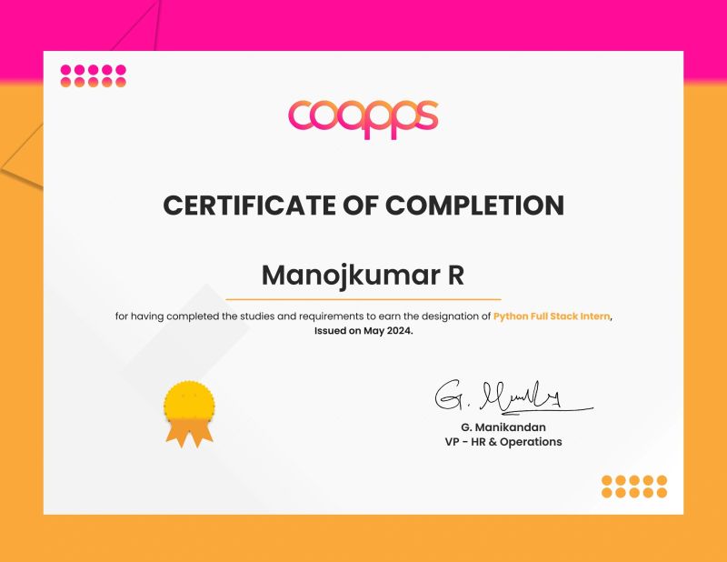 Manoj Kumar on LinkedIn: #fullstackdeveloper #python #coapps Manoj Kumar on LinkedIn: #fullstackdeveloper #python #coapps