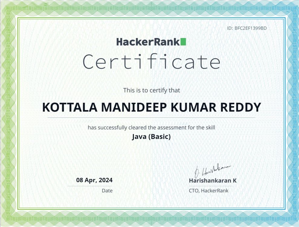 K Manideep Kumar Reddy on LinkedIn: #certification #hackerrank #python ... K Manideep Kumar Reddy on LinkedIn: #certification #hackerrank #python ...