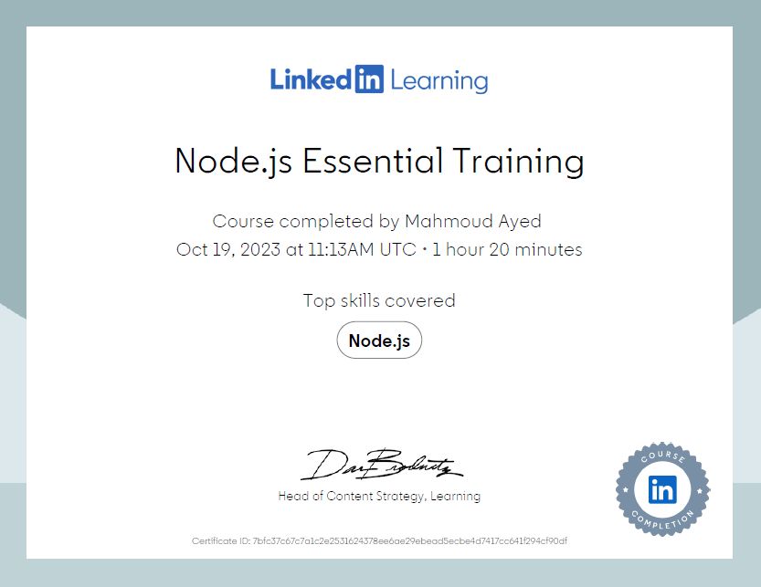 Mahmoud Ayed on LinkedIn: #nodejs #webdevelopment #learningjourney # ... Mahmoud Ayed on LinkedIn: #nodejs #webdevelopment #learningjourney # ...