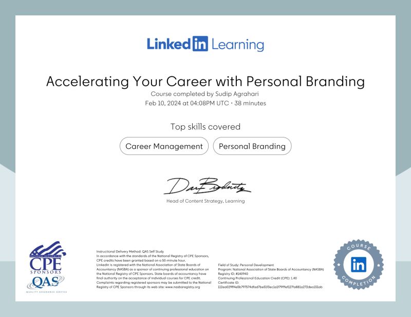 Sudip Agrahari on LinkedIn: Certificate of Completion Sudip Agrahari on LinkedIn: Certificate of Completion