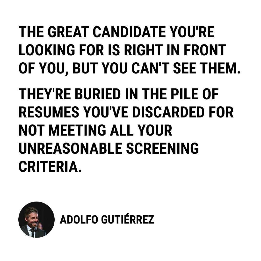 Adolfo Gutiérrez on LinkedIn: Sometimes the great candidate we're ... Adolfo Gutiérrez on LinkedIn: Sometimes the great candidate we're ...