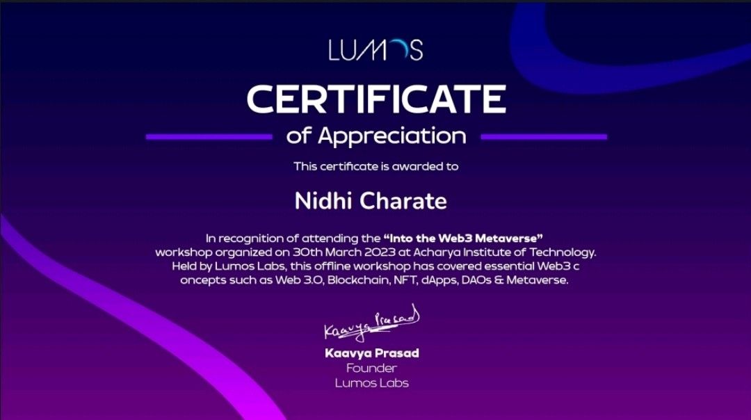 Nidhi Charate on LinkedIn: #web3 #blockchain #nft #dapps #metaverse # ... Nidhi Charate on LinkedIn: #web3 #blockchain #nft #dapps #metaverse # ...