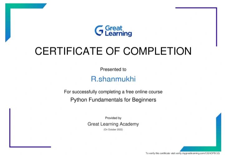Shanmukhi Rimmanapudi on LinkedIn: #python #coding #certificate # ... Shanmukhi Rimmanapudi on LinkedIn: #python #coding #certificate # ...
