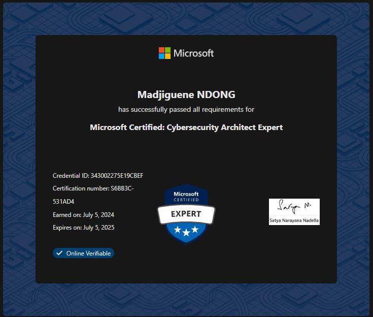 Madjiguene Ndong on LinkedIn: #cybersecurityarchitect # ... Madjiguene Ndong on LinkedIn: #cybersecurityarchitect # ...