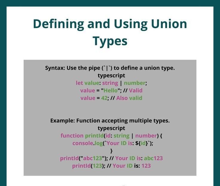 Tabsheera Shakeel on LinkedIn: #typescript #uniontypes #coding # ... Tabsheera Shakeel on LinkedIn: #typescript #uniontypes #coding # ...