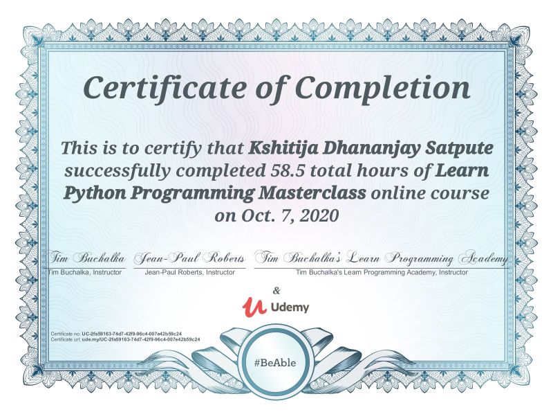 Kshitija Satpute on LinkedIn: #python #programming #udemy # ... Kshitija Satpute on LinkedIn: #python #programming #udemy # ...