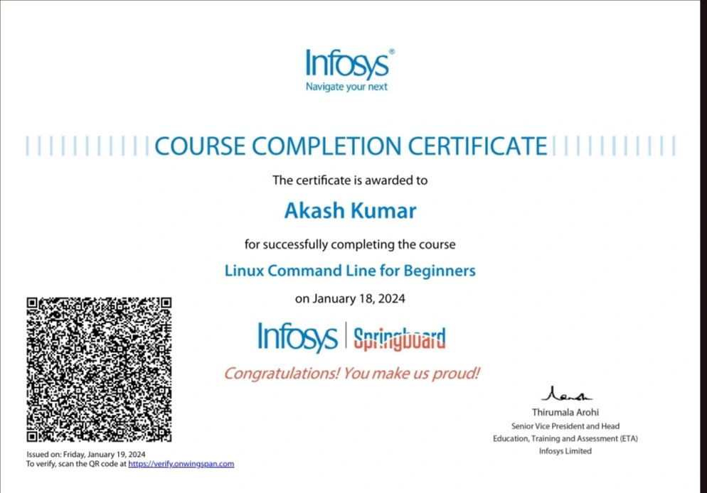Akash Kumar on LinkedIn: I have completed Linux command line for ... Akash Kumar on LinkedIn: I have completed Linux command line for ...