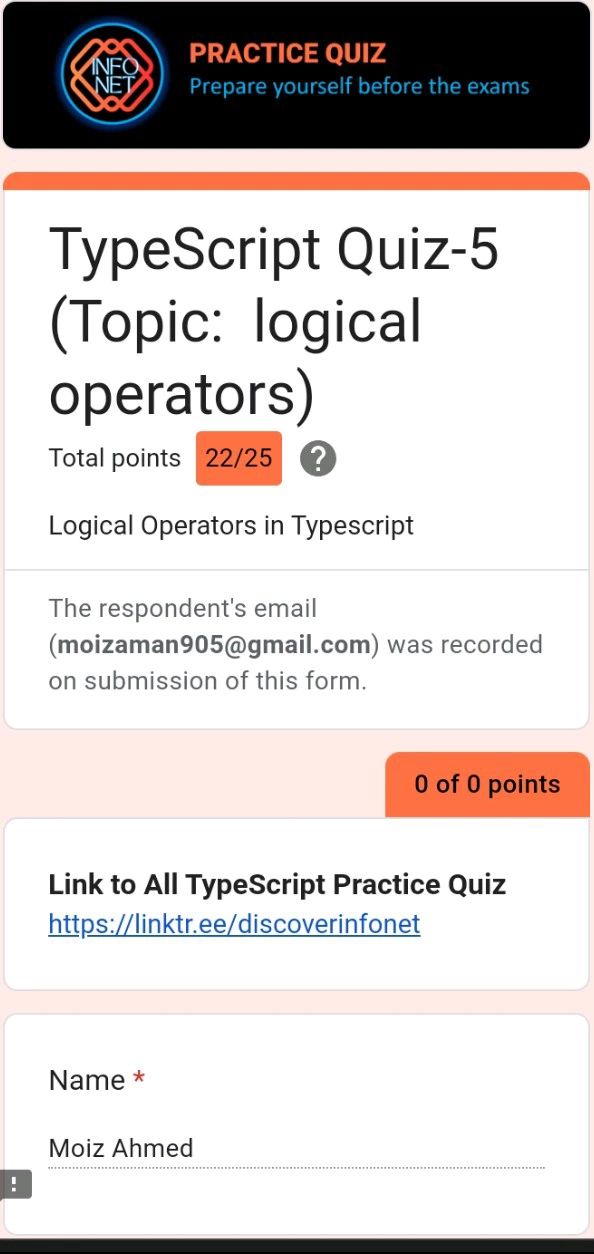 Moiz Ahmed on LinkedIn: #typescript #giaic #quiz #coding #javascript ... Moiz Ahmed on LinkedIn: #typescript #giaic #quiz #coding #javascript ...