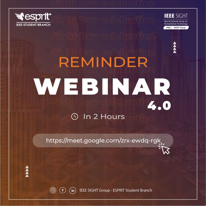IEEE SIGHT Group - ESPRIT Student Branch on LinkedIn: The Sight day ... IEEE SIGHT Group - ESPRIT Student Branch on LinkedIn: The Sight day ...