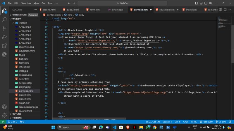 Akash Kumar Singh on LinkedIn: #day5 #150daysofcodingchallenge #html # ... Akash Kumar Singh on LinkedIn: #day5 #150daysofcodingchallenge #html # ...